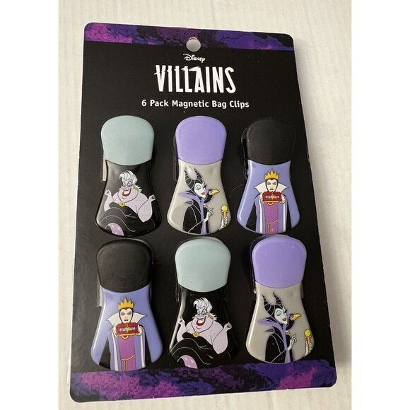 Disney | Other | New Disney Villains 6 Pack Magnetic Bag Clips Ursula ...